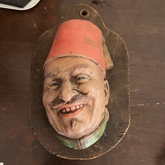 Vintage | Accents | Vintage Hand Painted Chalkware Old Man Head Mounted ...